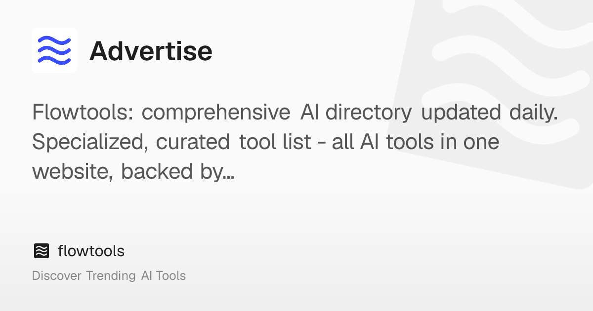 Advertise | flowtools
