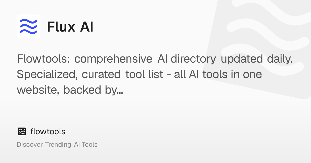 Flux AI: The Flux AI Image Generator | flowtools