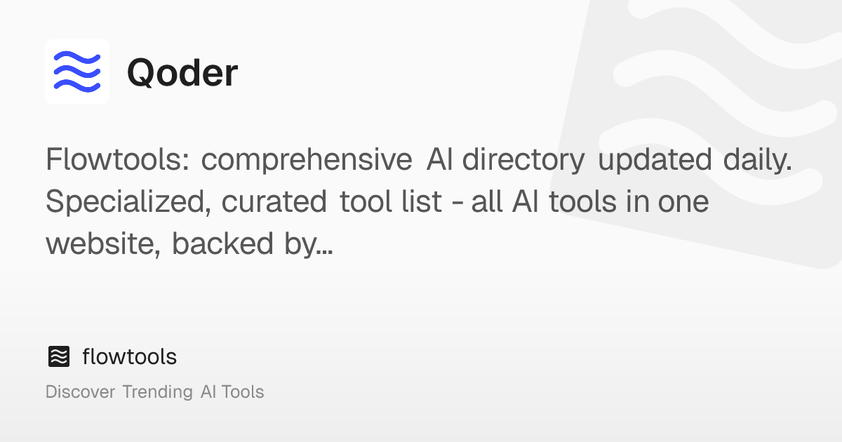 Qoder: Agentic Coding Platform for Real Software | flowtools