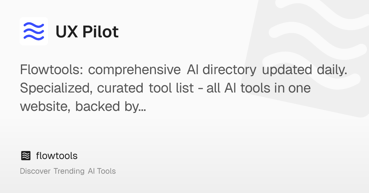 Ux Pilot Smarter Ux Design With Ai Done In Seconds Flowtools